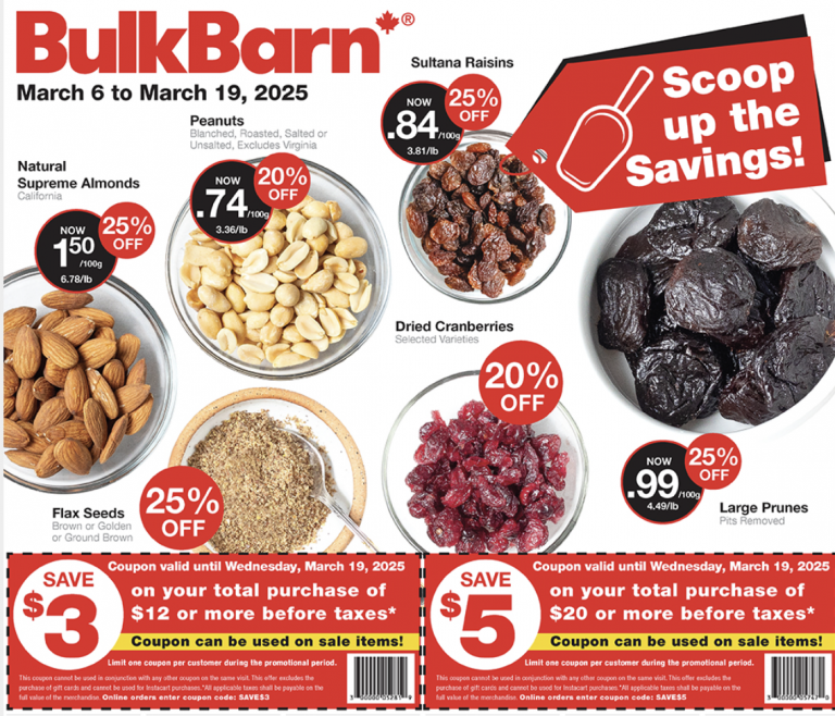 Bulk Barn Canada Coupons and Flyer Deals: Save $3 to $5 Off Your Purchase with Coupons + 25% off ...